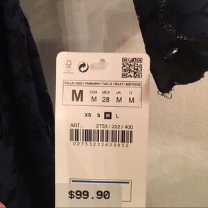 Zara | Other | Zara Navy Blue And Black Lace Romper No Belt Included ...